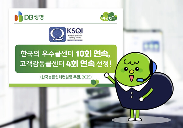 DB생명, KSQI 10회 연속 ‘한국의 우수콜센터’ 4회 연속 ‘고객감동콜센터’ 선정